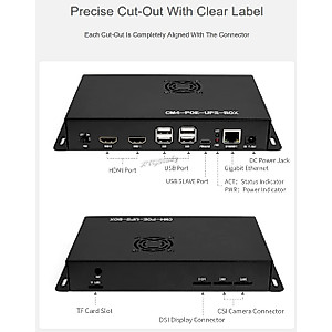 Mini-Computer PoE UPS Uninterruptible Power Supply Base Board Designed for Raspberry Pi Compute Module 4 with Gigabit Ethernet Dual HDMI Quad USB2.0 @XYGStudy (CM4-POE-UPS-BOX)