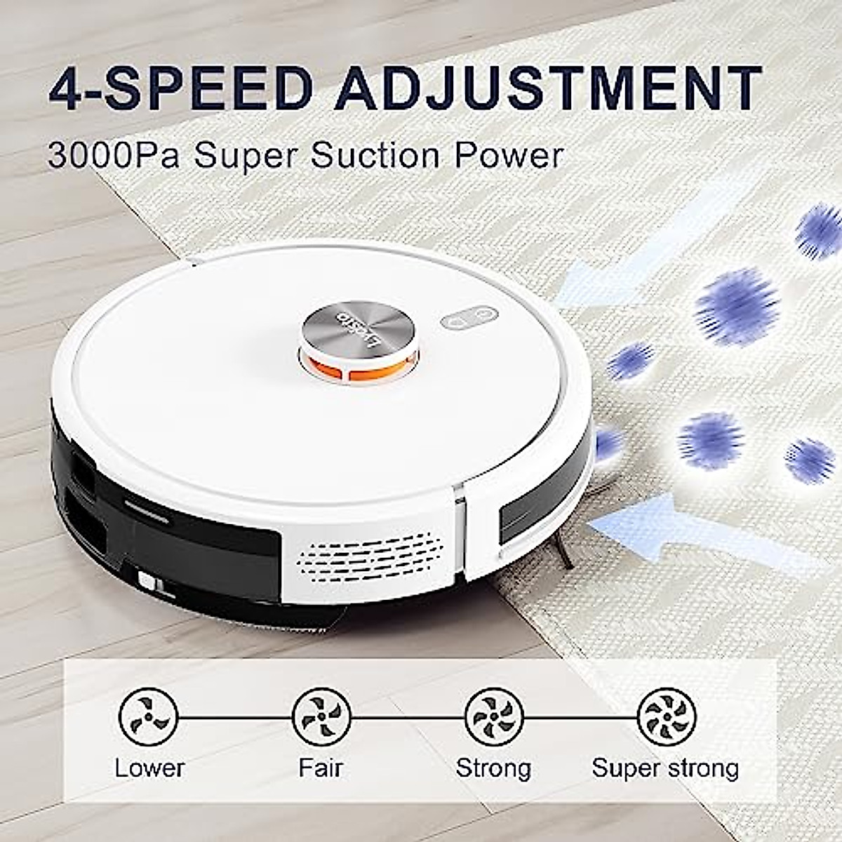 Lydsto Robot Vacuum and Mop Combo with HEPA Self-Emptying Base, 3-in-1 Robotic Vacuum with Lidar Navigation for 40 Days of Cleaning, 3000Pa Suction, Smart Map, App Control, Perfect for Pet Hair, R5