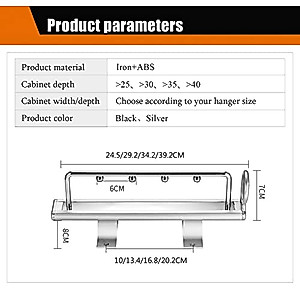 SYTH Retractable Metal Closet Valet Rod, Closet Pull Out Rod Wardrobe Hanger Rack Bar, Heavy Duty Extendable Valet Rod Clothing Mount Top Mount, with Screws,5 Pcs Pants Rack