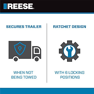 REESE Towpower 72783 Coupler Lock, Adjustable Storage Security, Heavy-Duty Steel, Yellow and Chrome