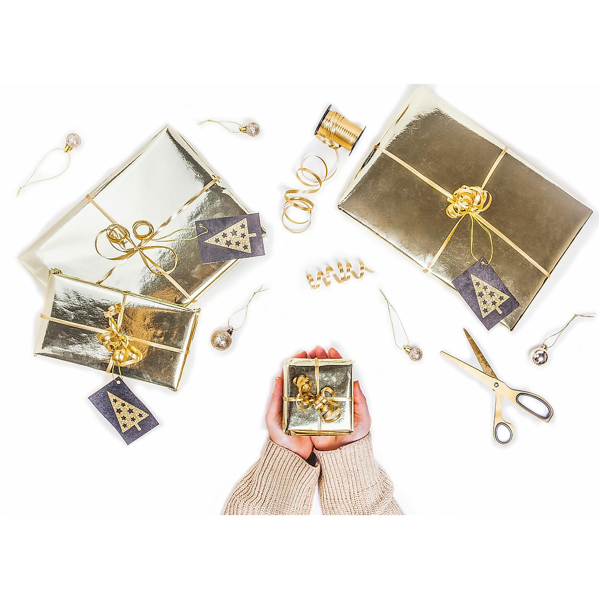 GiftExpress 500 Yards Gold Curling Ribbon for Balloon Ribbon, Balloon String, Gift Wrapping Supplies, Party Decorations, Art Crafts