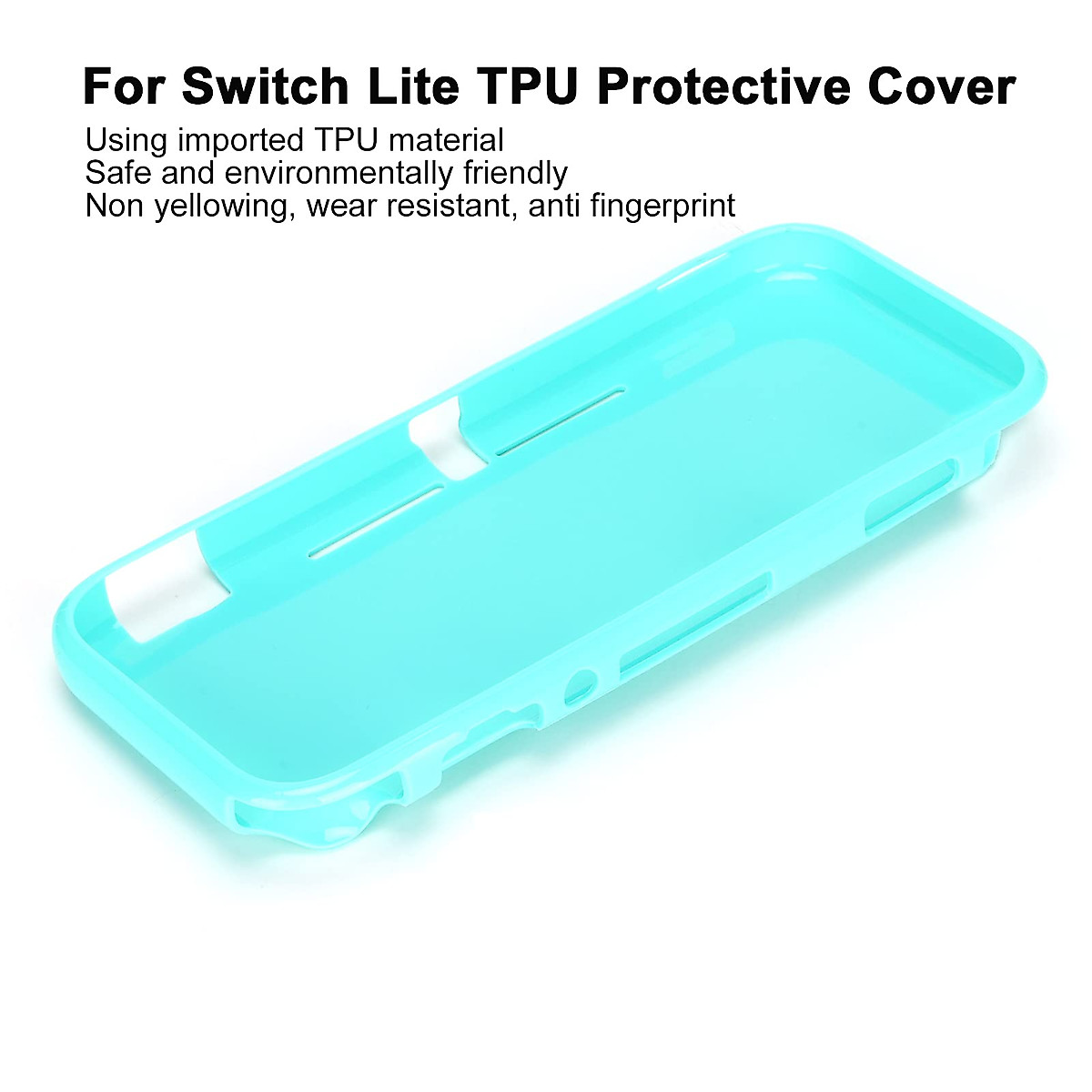 Shanrya Game Console, Portable Comfortable Anti Fingerprint TPU Sleeve Half Packed Precise Cutou for Switch Lite(Turquoise)