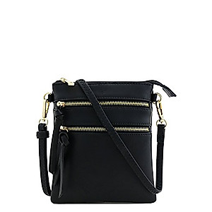 Isabelle Functional Multi Pocket Crossbody Bag (BLACK)