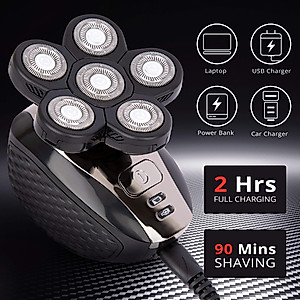 AidallsWellup Men’s 5-in-1 Electric Head Shavers for Bald Men, Head Shavers for Men, Ergonomic Design, Cordless, and Rechargeable, Easy to Use and Clean.…