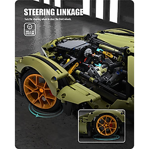 Nifeliz Super car V12 GT MOC Building Blocks and Construction Toy, Adult Collectible Model Cars Set to Build, 1:8 Scale Sports Car Model (2527 Pcs)