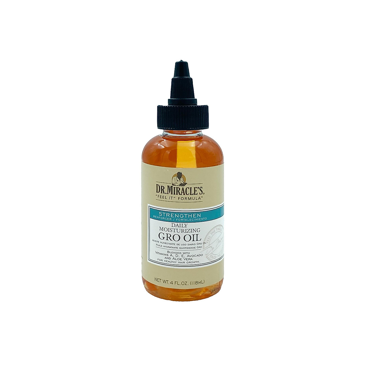 Dr. Miracle's Daily Moisturizing Gro Oil, Blended with Vitamins A, D, E, Avocado & Aloe Vera For Healthy Hair Growth, 4 Ounce