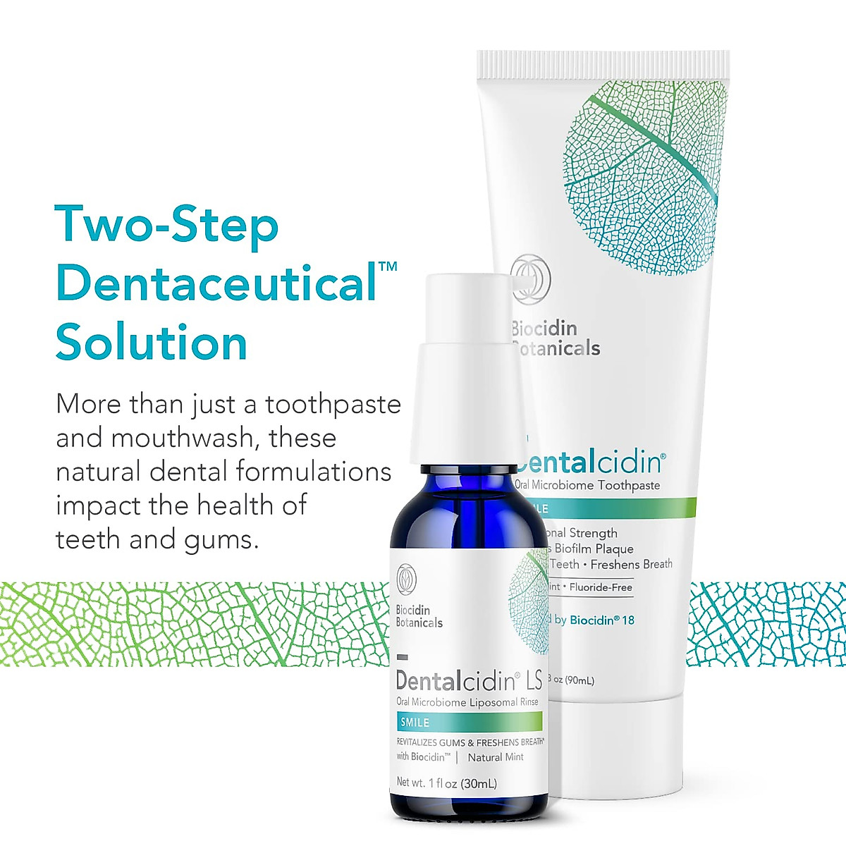 Biocidin Dentalcidin - Fluoride Free Toothpaste for Daily Oral Care + Teeth Whitening - Gentle Wellness Toothpaste Removes Biofilms + Plaque to Protect Teeth + Gums - for Kids + Adults (3 oz)