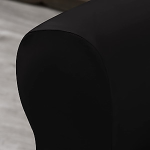 1 Pair Sofa Arm Cover, PU Leather Stretch Armrest Cover Anti-Slip Furniture Protector Slipcovers for Armchairs Sofa Couches Recliner-Taupe