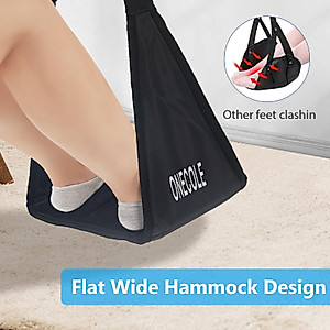 ONECOLE Airplane Footrest - Travel Foot Hommock with Memory Foam, Portable Adjustable Plane Leg Rest, No Clashing Footrest Provides Relaxation and Comfort for Long Flight (Black)