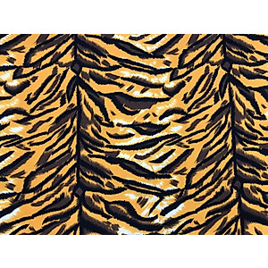 AMORNPHAN Set of 4 Tiger Leopard Animal Pattern Printed Cotton Quilting Fabric Bundle for Patchwork Needlework DIY Handmade Sewing Crafting Scrapbooking Precut 18 x 22 Inches (Set of 4 Pieces)