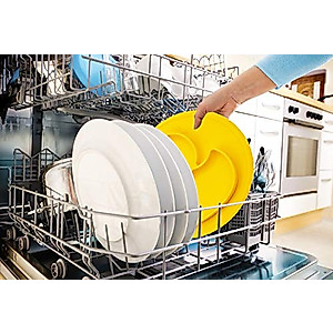 Qshare Toddler Plate, Portable Baby Plates for Toddlers and Kids, BPA-Free Strong Suction Plates for Toddlers, Dishwasher & Microwave Safe Silicone Placemat 9x6x1.4 inch