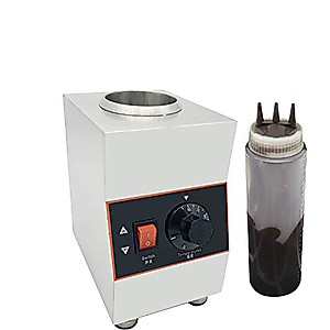 Sauce Bottle Warmer With Squeeze Bottles Sauce Heater Chocolate Cheese Caramel Sauce Dispenser (Silver(Single Bottle))