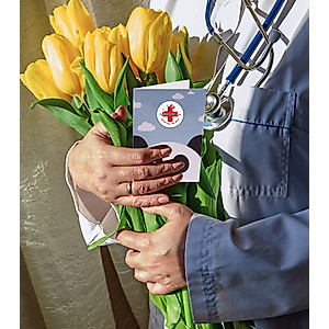 FaCraft Thank You Nurse Stickers 1.5" Nurse Week Label Stickers Doctor Nurses Appreciation Decals Healthcare Workers Thank You Label Stickers Graduation Labels for Gift Card Envelopes Seal Gift Bags