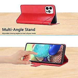Fansipro Wallet Folio Case for Oppo RENO2 Z, Premium PU Leather Slim Fit Cover for RENO2 Z, 2 Card Slots, 1 Transparent Photo Frame Slot, Anti-Oil, Red [1 Piece]