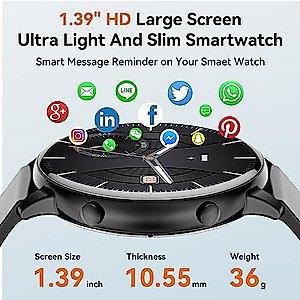 Smart Watch, Bluetooth Call Smartwatch for Men and Women,Monitoring Heart Rate/Sleep/Blood Oxygen/Pedometer,1.39-inch Fitness Tracker with Multiple Sports Modes,Smartwatches fit for IOS and Android