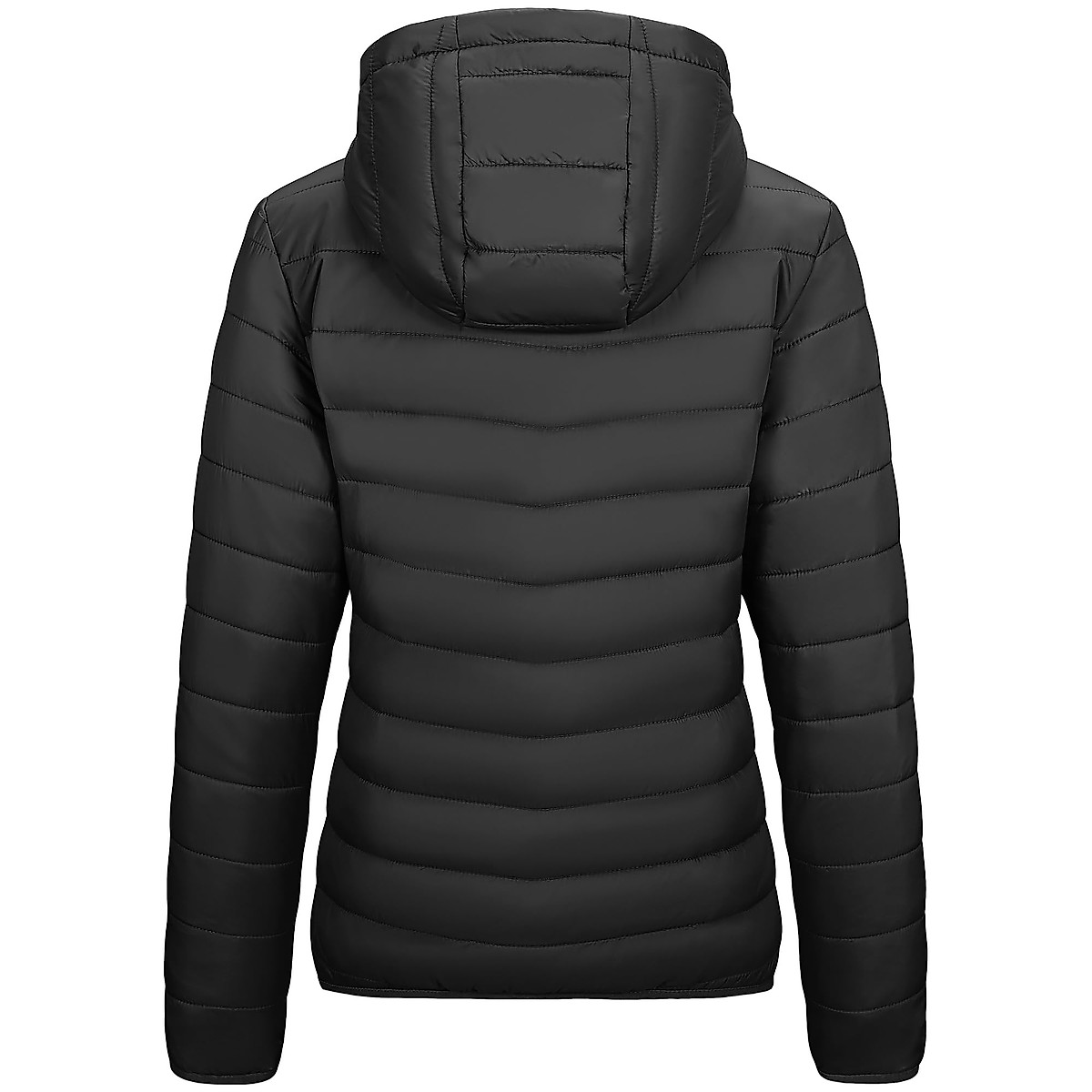 Outdoor Ventures Women's Packable Lightweight Full-Zip Puffer Jacket with Hood Quilted Winter Coat