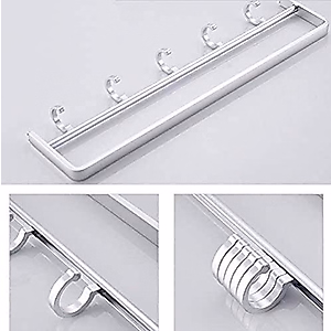 SilteD Shelf Space Aluminum Bath and Kitchen Towel Rack Multifunctional Shelf with Double Towel Rails Mounted on The Wall Tower Hanger/40Cm