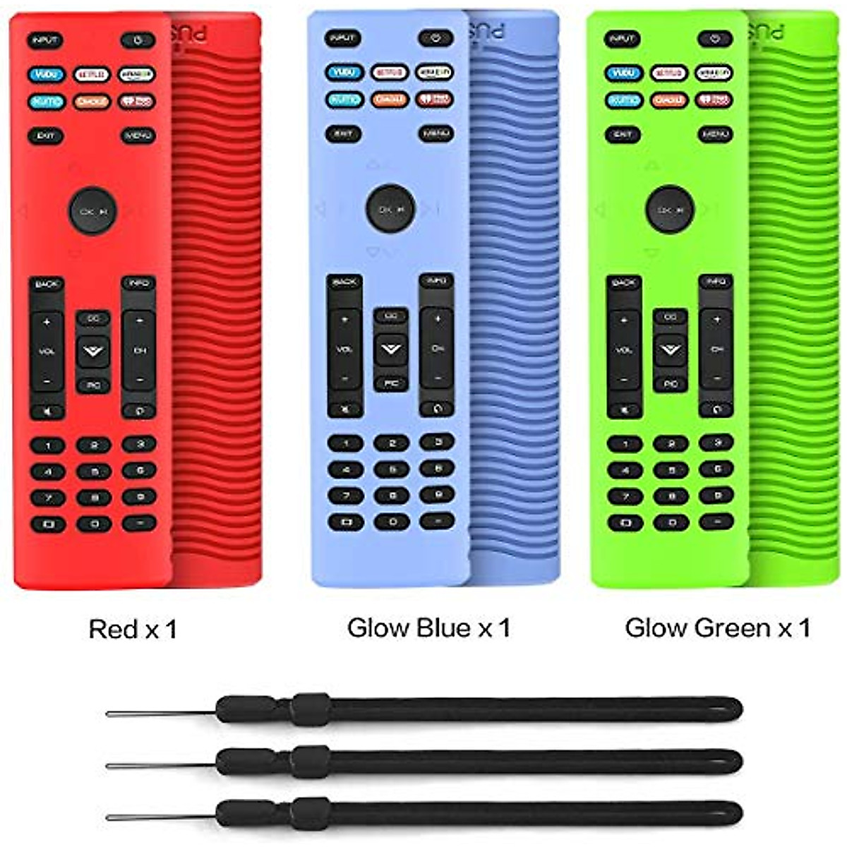 [3 Pack] TOLUOHU Case for Vizio XRT136 Remote Cover Case,for Vizio Remote Control Smart TV Remote Cover Case Glow Skin Sleeve with Lanyard(Shockproof/Anti-Slip/Lightweight)