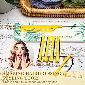 WILLBOND 36 Pieces Cold Wave Rod Hair Perm Rods Hair Rollers Perming Curlers with Steel Rat Tail Comb for Hairdressing Styling