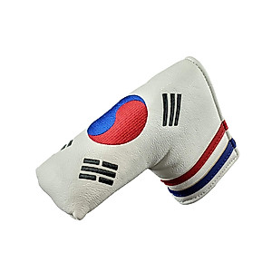 Foretra - Limited Edition Korea Flag Golf Putter Headcover Quality PU Leather Magnetic Closure for Blade Style Putters