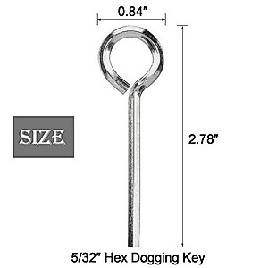 PAGOW 10 Pack 5/32" Standard Hex Dogging Key with Full Loop, Allen Wrench Door Key for Christmas Festival Party Decoration Hurricane Protection Push Bar Panic Exit Devices(0.84" x 2.78")
