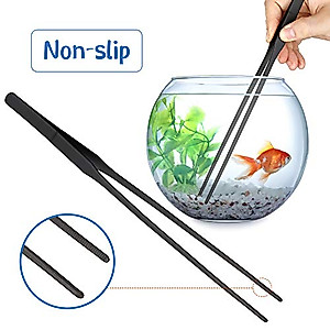 Weewooday 3 Pieces Axolotl Tank Accessories, Extra Long Tweezers for Aquarium, Coral Feeder Long Syringe, Fish Feeding Tongs Tweezers for Reef Roids Aquatic Plant Spider Snake Lizard