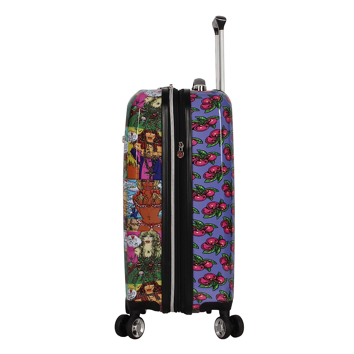 Betsey Johnson Designer 20 Inch Carry On - Expandable (ABS + PC) Hardside Luggage - Lightweight Durable Suitcase With 8-Rolling Spinner Wheels for Women (Girls Print)