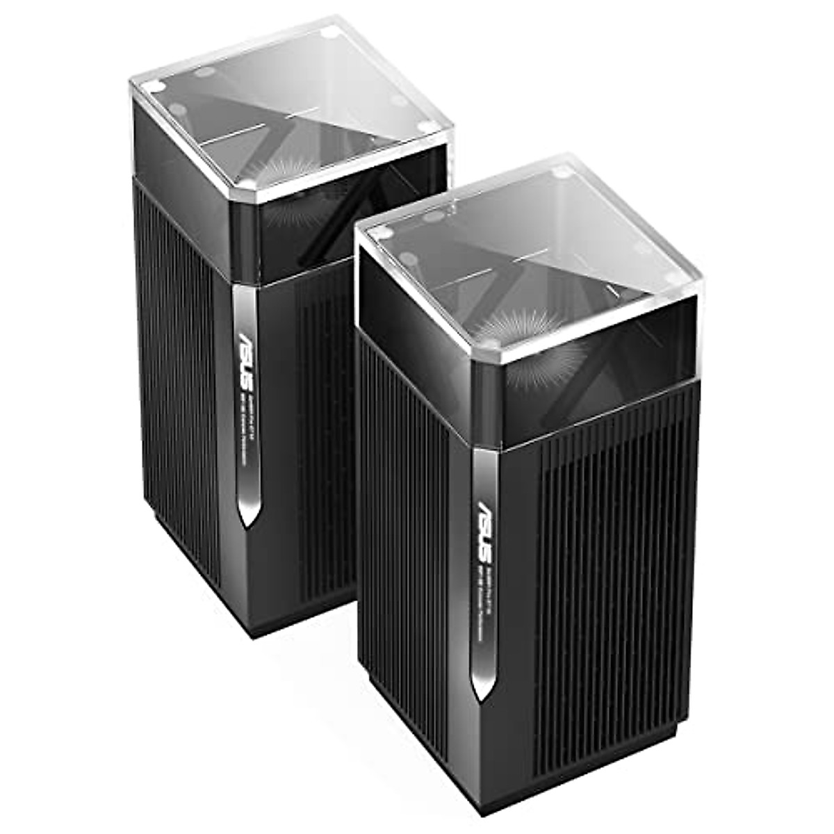 Asus ET12 AXE11000 Whole-Home Tri-Band Mesh WiFi 6E System Coverage up to 610 Sq. Mtr/6,000 Sq. ft.,11Gbps WiFi, 3 SSIDs, Free Security & Parental Controls, Dual 2.5G Ports LAN Aggregation 2 Pack