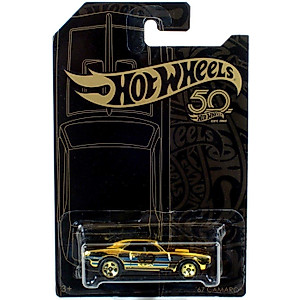 Hot Wheels 2018 50th Anniversary Black & Gold Series '67 Camaro Chase 1/64 Scale Diecast Model Car, unisex