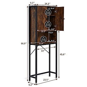 HLXZN Over The Toilet Storage Cabinet - Bathroom Space Saving Storage Organizer Cabinet, Bathroom Organizer Shelf, Toilet Storage Rack