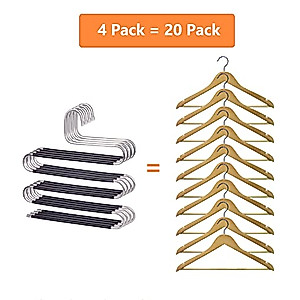 Pants Hangers S-Shape Non-Slip Space Saving Pants Hangers Metal Hangers Closet Storage Organizer for Pants Jeans Scarf,Towels Hanging (4)