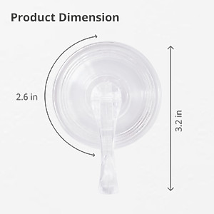 WILDLIFE FRIEND Suction Cup Hooks for Shower - Set of 6 Suction Hooks for Hanging - Strong Suction Cups with Hooks for Bathrooms and Kitchens - Durable and Long-Lasting Window Suction Cups with Hooks