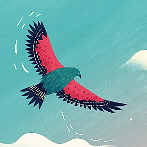 8x10 Kiwi Nursery Art Print New Zealand Art Whimsical Print Fantasy Folk Nature Design Colorful Travel Tropical Art Mountain Hiking Bird Illustration Kids Bedroom Decor Studio Ghibli Art Cute Wall Art