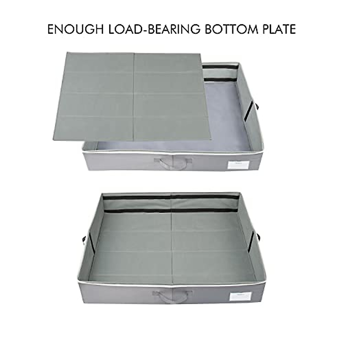 Surblue Shoe Storage Organizer Under Bed Adjustable Dividers Oxford Container Closet Storage Solution with Clear Cover and Handle for Clothing Boots Blankets Sweaters Toys,10 Pairs