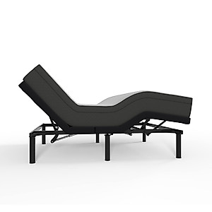 Blissful Nights e3 Queen Adjustable Bed Base Frame with 10" Medium Firm Gel Infused Memory Foam Mattress
