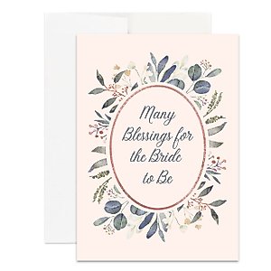 Christian Bridal Shower Card for Christian Bride 5x7Inch Card Christian Bridal Card (Single Card)