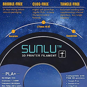 SUNLU PLA+ Filament 1.75mm 10KG PLA Plus 3D Printing Filament for 3D Printer & 3D Pens Tolerance Accuracy +/- 0.02 mm, 11x1KG (10 Colors)
