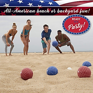 Franklin Sports Bocce Ball Set - 8 All Weather 90mm Bocce Balls, 1 Pallino and Carrying Case - Beach, Backyard Lawn or Outdoor Party Game - American Set