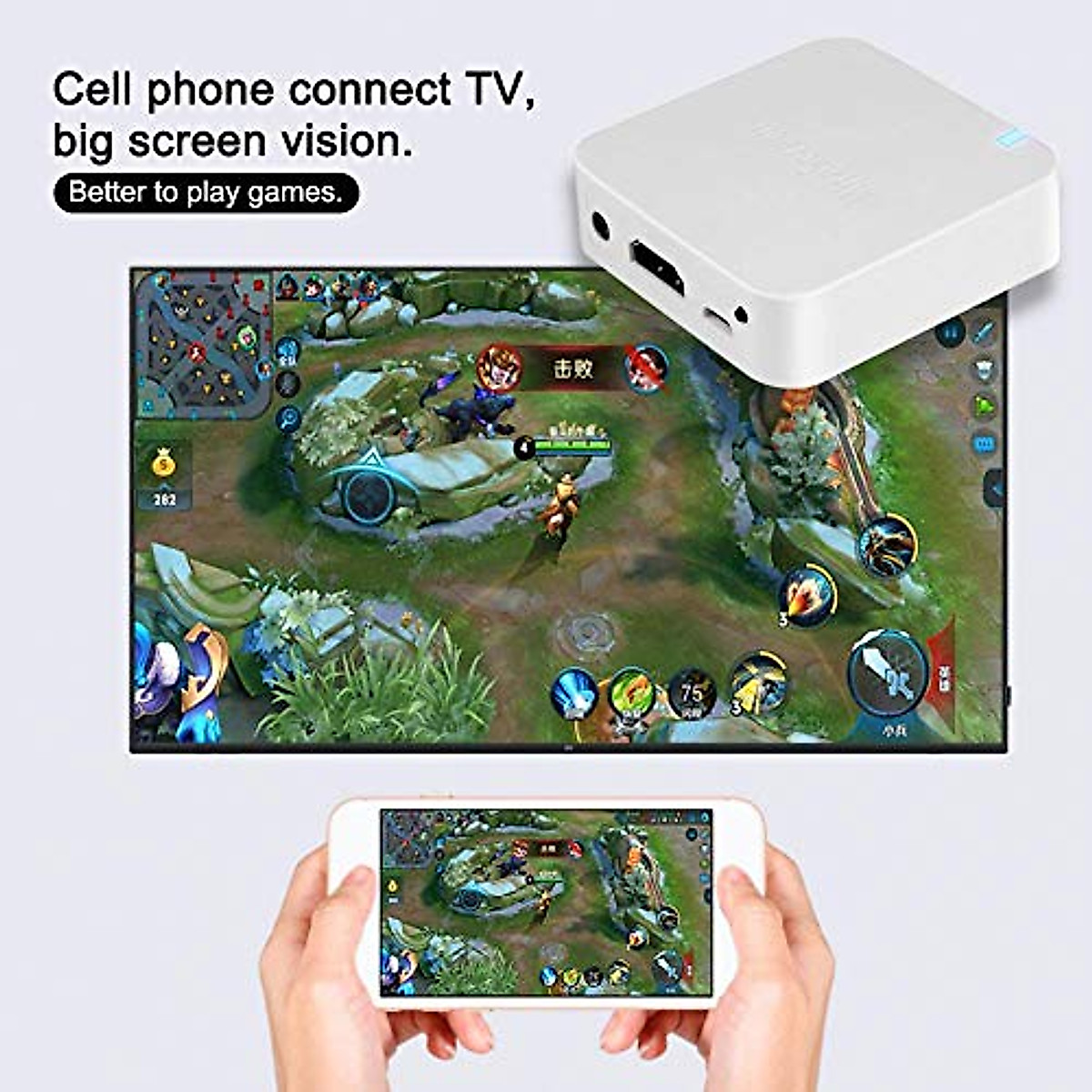 Car WiFi Display Box, Wireless Mini Car WiFi Screen Device Box Wireless Screen Mirroring from Smart Phones to Car Screen Wirelessly, Support CVBS/HDMI A/V Output