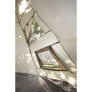 Guide Gear 10' x 10' Teepee Tent for Adults Outdoor Camping, 2-Person, Instant Easy Set-Up Waterproof 4-Season Tents for Backpacking, Hiking