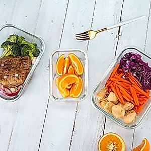 YANGNAY 10 Pack Glass Meal Prep Containers with Steam Vent, Food Storage Containers with Airtight Lids, Dishwasher/Microwave/Oven/Freezer Safe Glass Containers for Leftovers (Green)