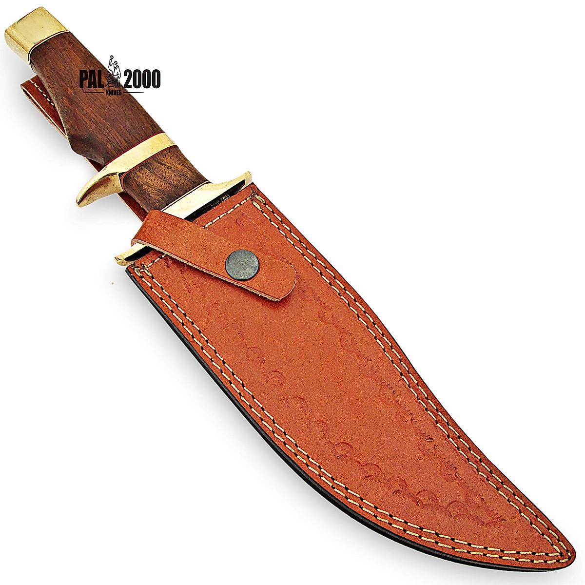 BOW-9904 Handmade Damascus Steel Fixed Blade Hunting Knife Rose wood Handle with Sheat