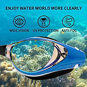 Nearsighted Swim Goggles, Shortsighted Optical Swimming Goggles No Leaking Anti Fog UV Protection for Adult Men Women