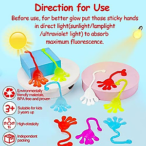 40 Pcs Glow in The Dark Sticky Hands Kids Easter Egg Filler Basket Stuffer Party Favor Supplies Goodie Bag Stuffer Pinata Return Gift Exchange Stretchy Goody Bag Filler Class Prize Carnival Bulk Toy