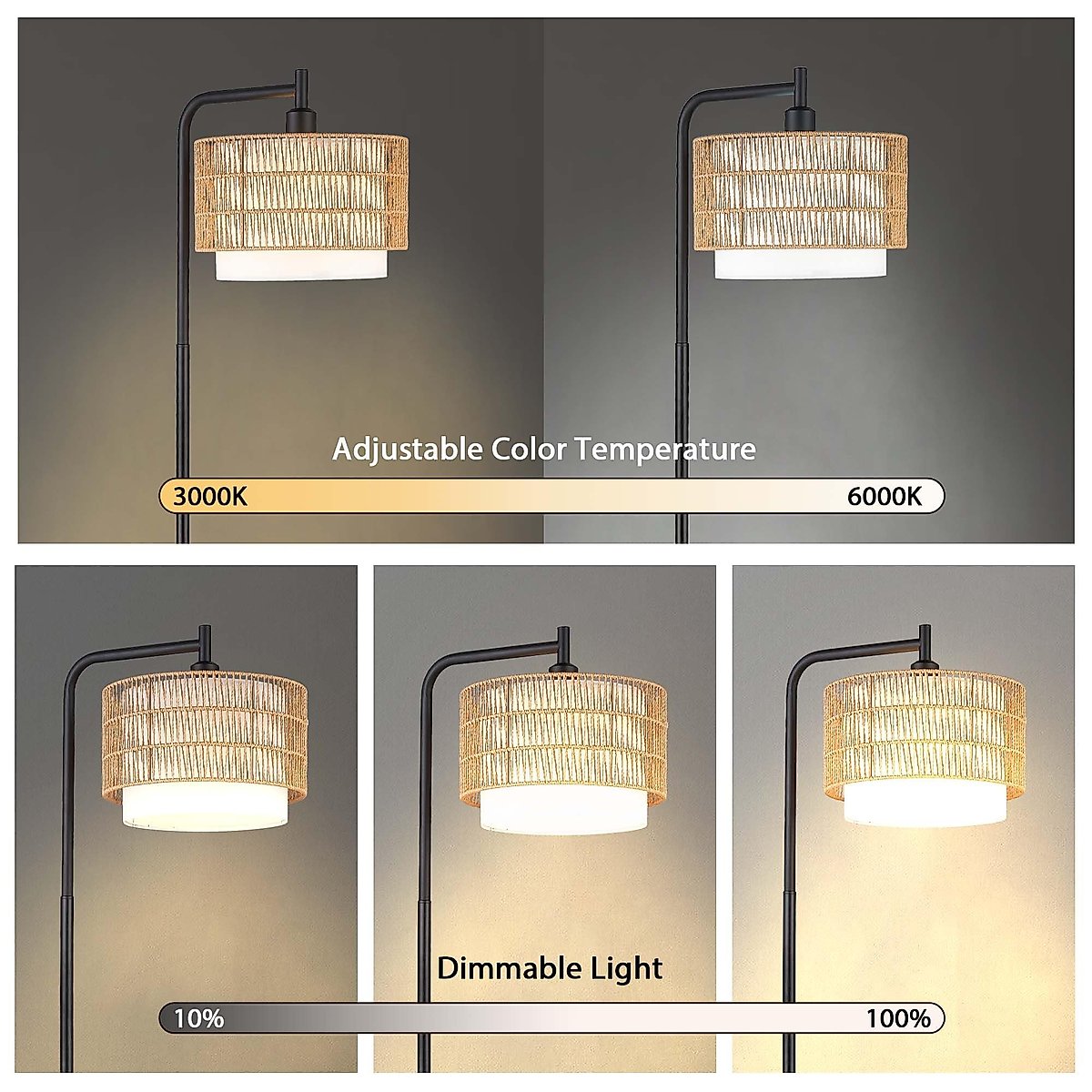Odeums A19 LED Light Bulb with Remote Control, 9W (60W Equivalent) LED Bulbs,Stepless Dimmable 3000K-6000K,E26 Base,25000+ Hours Lifespan (1)