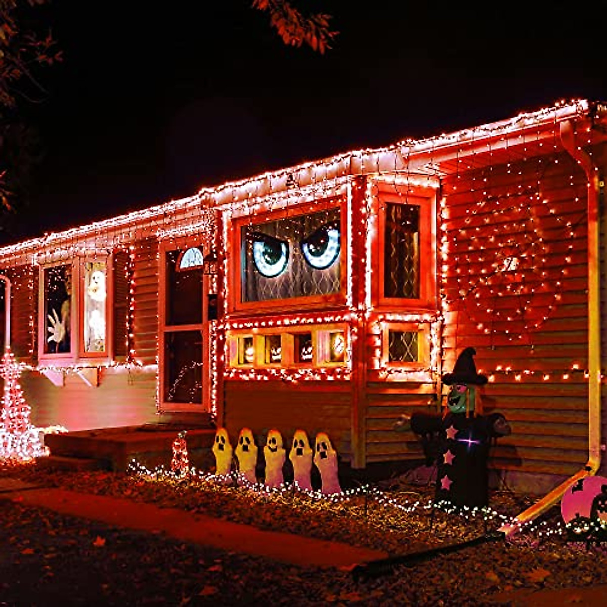 NEROSUN Christmas Mini String Lights, 20FT 100 Count Incandescent Connectable Green Wire Christmas Lights, Waterproof Christmas Decorations for Indoor Outdoor Home Garden Yard Decor (Orange, 1)