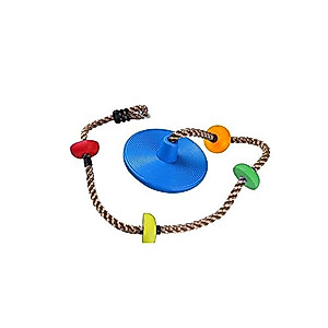 IFOYO Climbing Rope Swing for Trees, Heavy Duty Plastic Disc Swing Seat for Kids and Adults Outdoor Tree Backyard Playground Swing, Blue