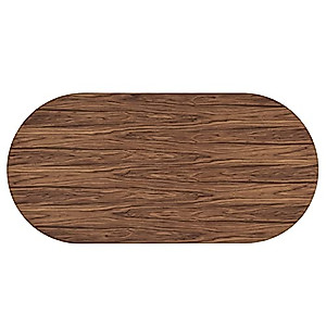 Modway Senja 95" Oval Modern Style MDF and Wood Dining Table in Walnut