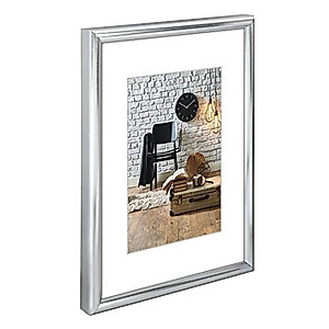 Hama 20 x 28 cm Plastic Sevilla Décor Photo Frame, Silver Matt