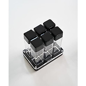Normcore 6 Tubes Coffee Bean Cellars with Stand & Hopper - Single Dose Coffee Bean Vaults - Espresso Bean Storage Set - One-Way Exhaust Valve - Capacity 25-28g
